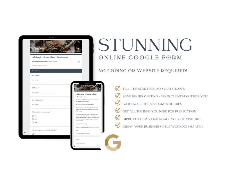 Maternity Photoshoot Questionnaire - Online Form Questionnaire, Drag ...