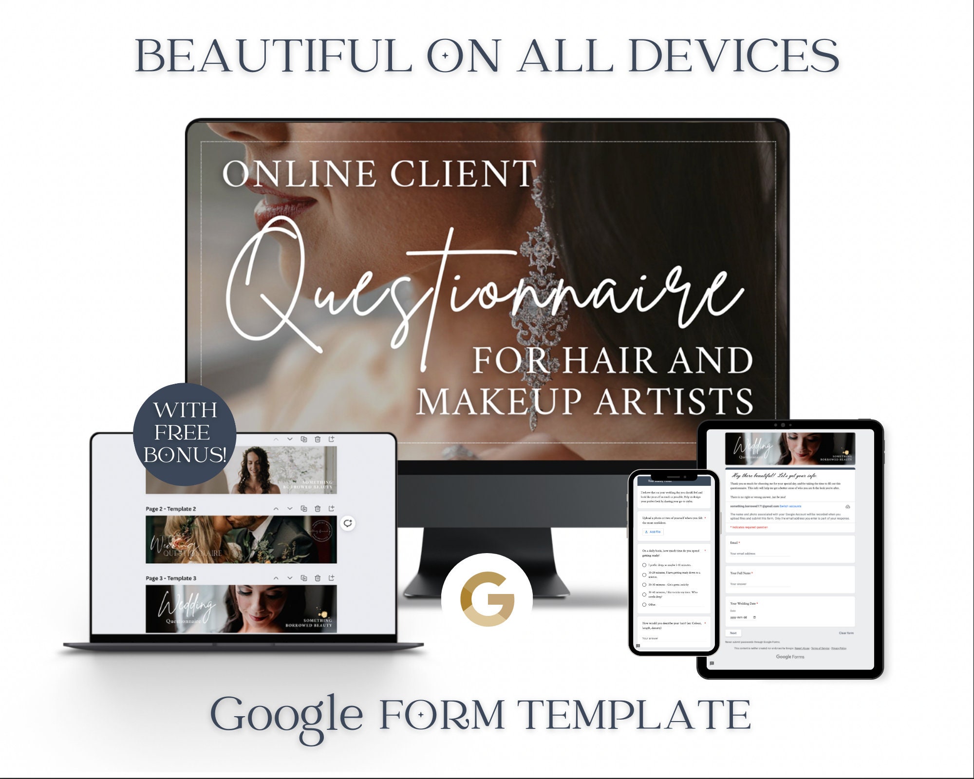 Wedding Hair Stylist & Makeup Artist Questionnaire Template, Beauty ...