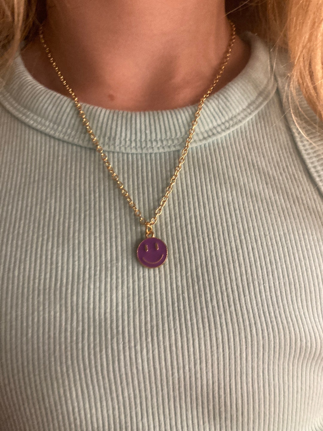 Smiley Face Necklaces - Etsy