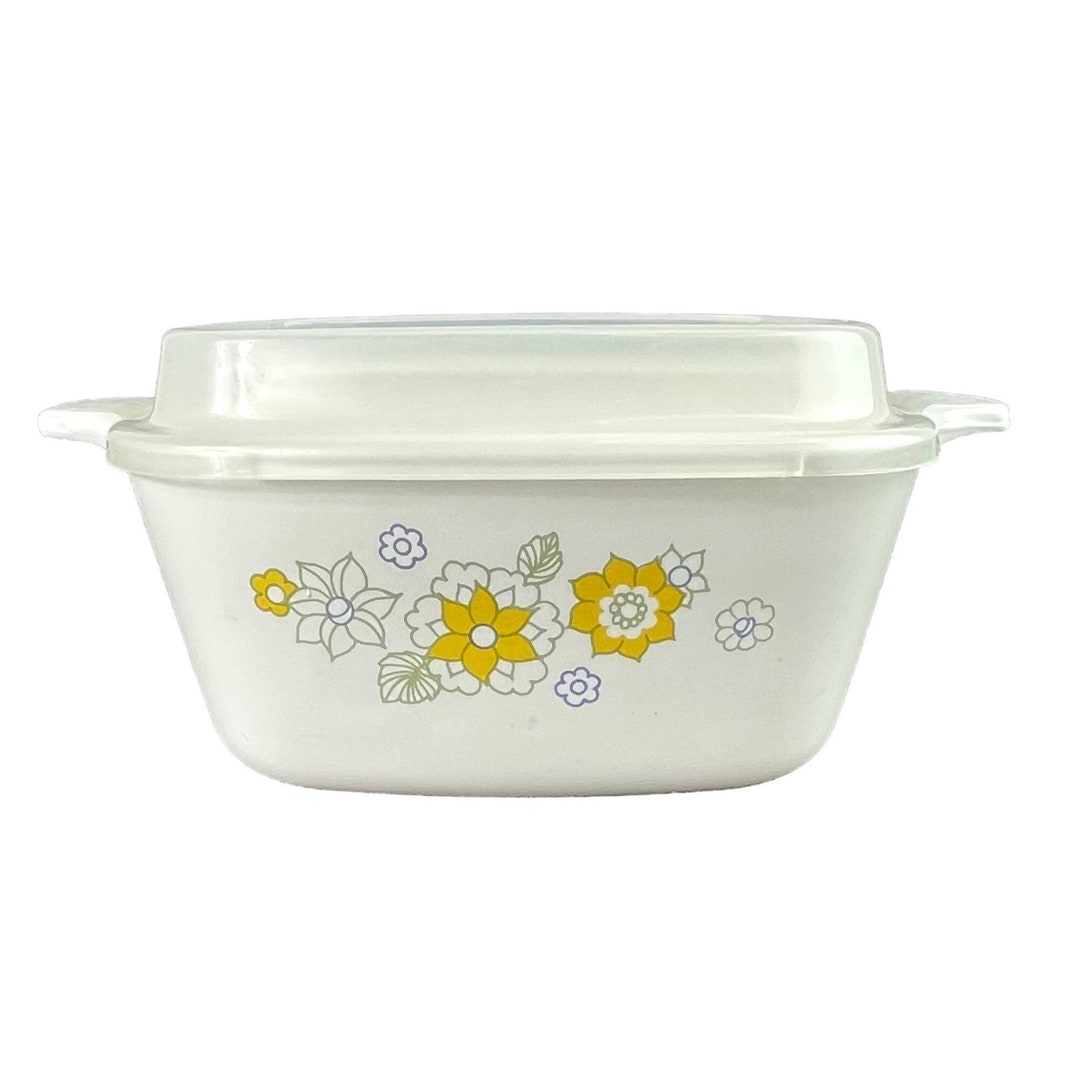 Corning Ware P-43-B Yellow Floral Bouquet 2 3/4 Cup Casserole Dish ...