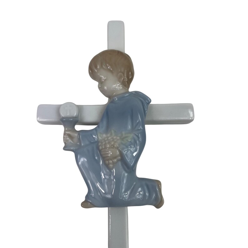 Vintage First Holy Communion Porcelain Cross Crucifix Boy by Roman Inc ...
