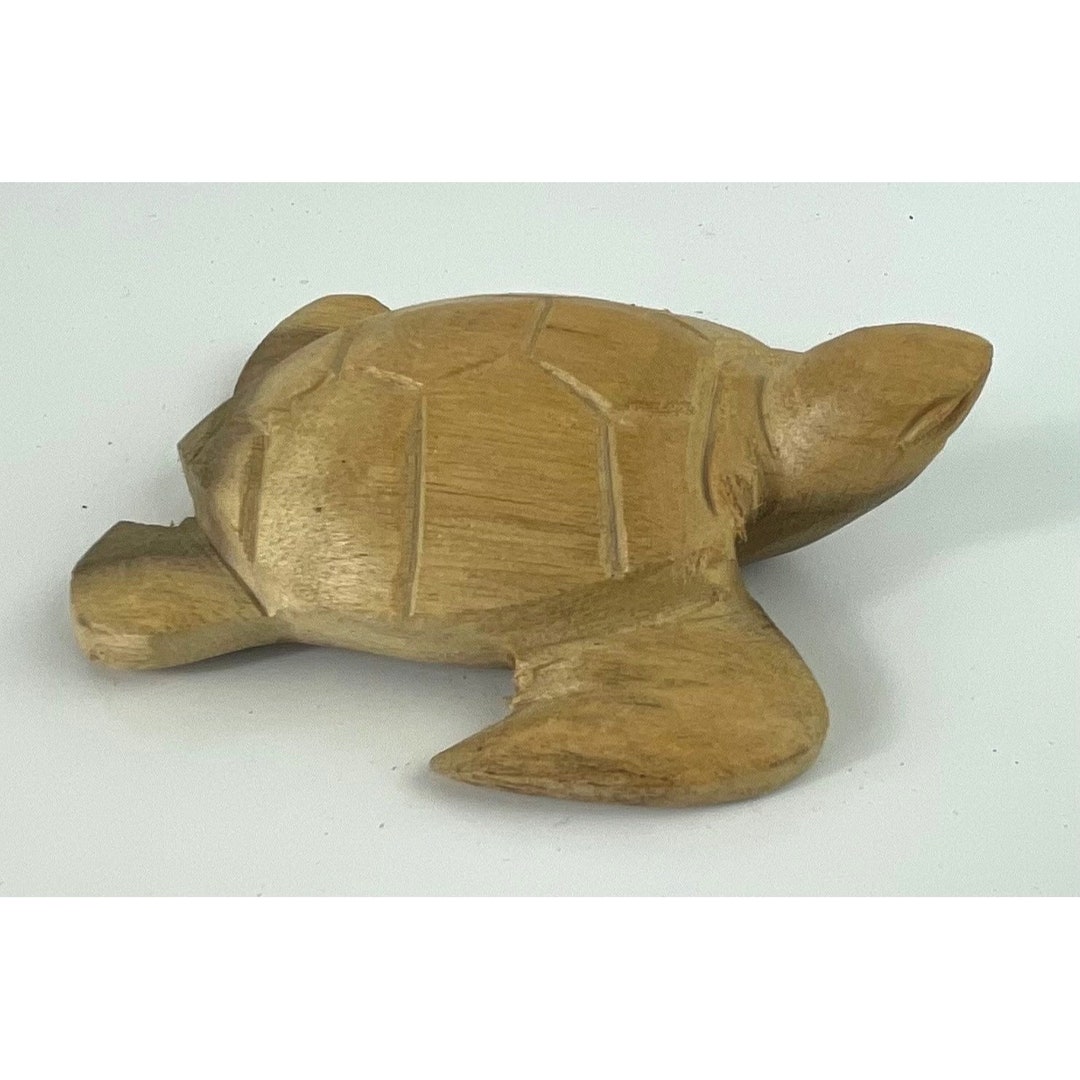 Wooden Hand Carved Sea Turtle Tortoise Statue Figurine Handmade Wood - Etsy