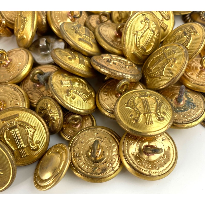 Vintage Superior Quality Brass Harp Buttons Lot of 100 Various Sizes - Etsy