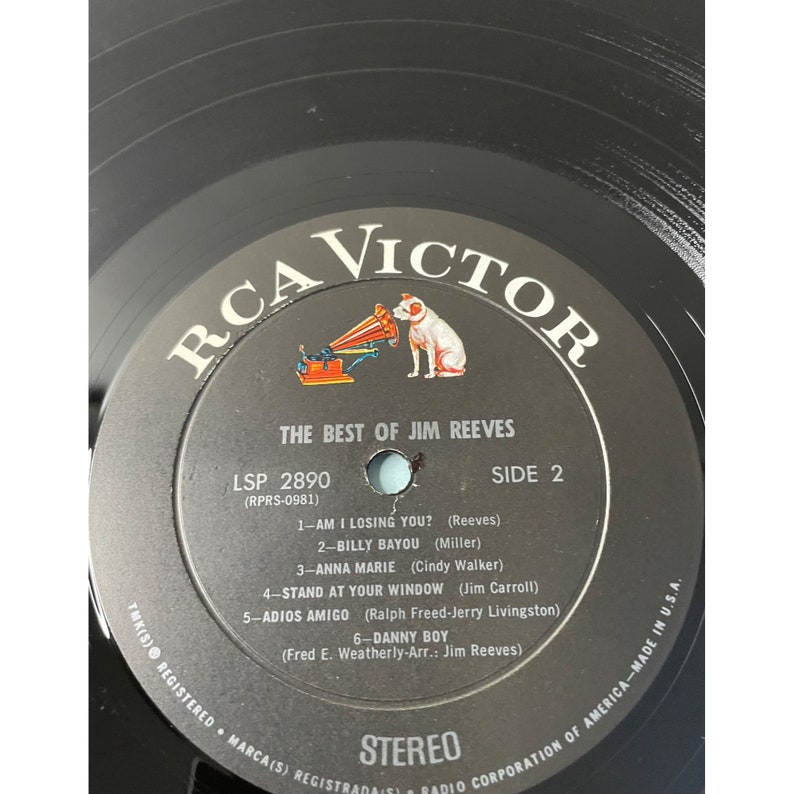 Jim Reeves the Best of Jim Reeves Vinyl LP Record 1964 RCA Victor LSP ...