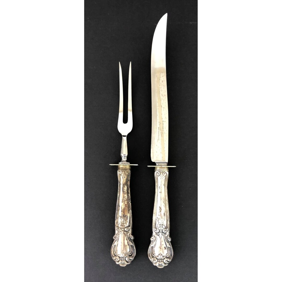 A. Stowell Co Boston Stainless Steel Carving Knife & Fork Set Original ...