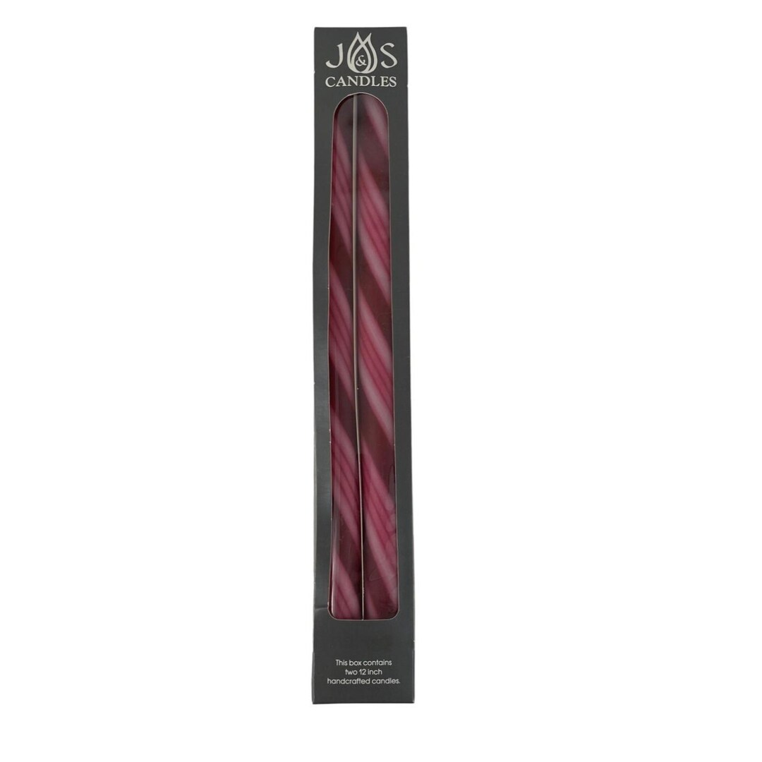 J&S Candy Cane 12 Taper Candles New in Package Shades of Red - Etsy