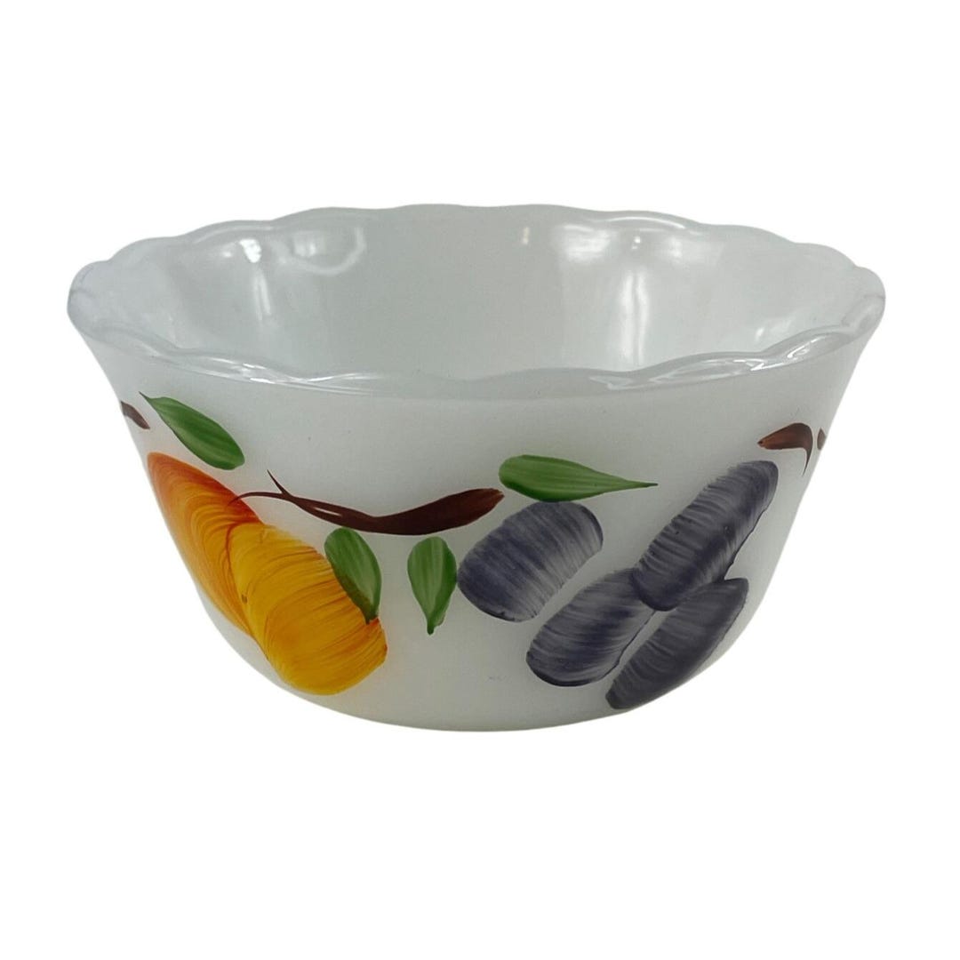 Anchor Hocking Fire King Fruit Milk Glass Custard Cup - Etsy