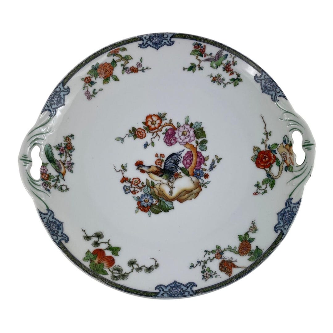 Moritz Zdekauer M Z Austria 9" Porcelain Platter Floral & Rooster ...
