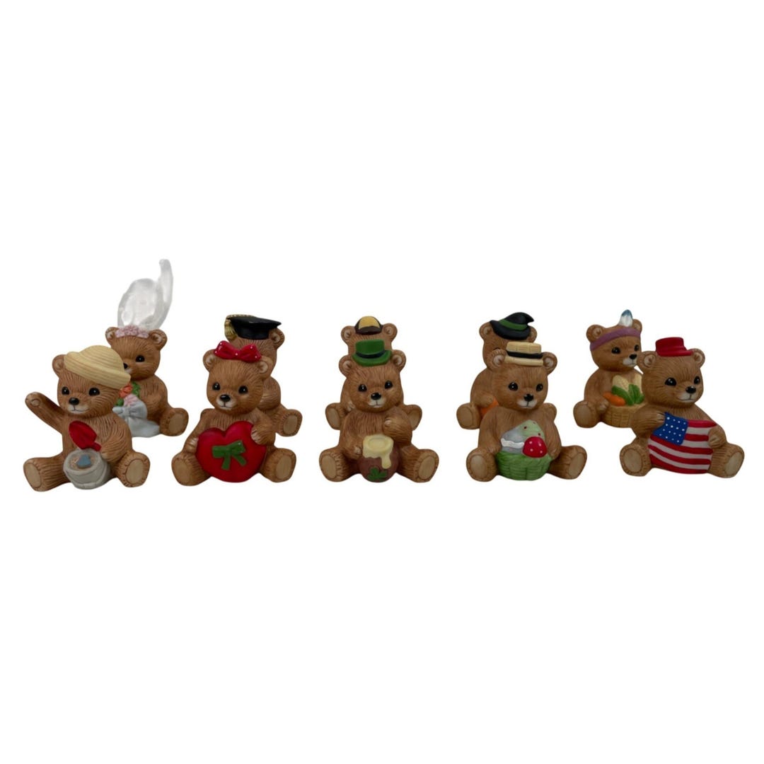 Homco Teddy Bear Holiday Seasonal Calendar Months Complete Set of 10 ...