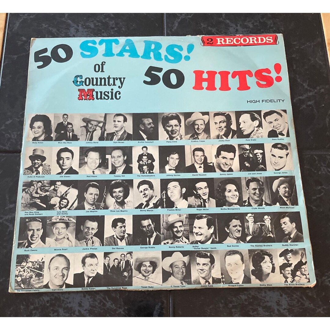 50 Stars of Country Music 50 Hits Starday Records Vinyl 2X LP Records ...