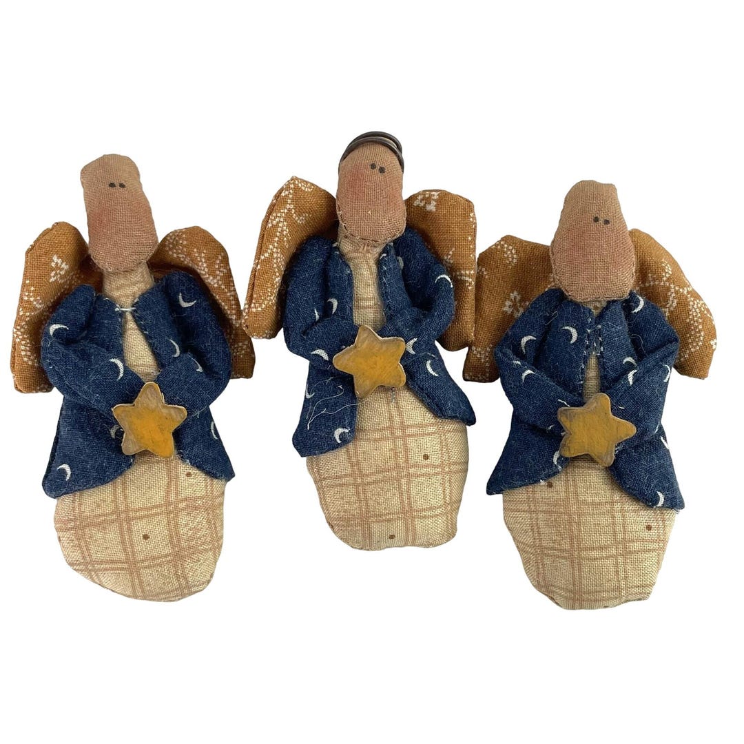 Vintage Handmade Christmas Decor Set of 3 Choir Angels Pinback Brooch ...