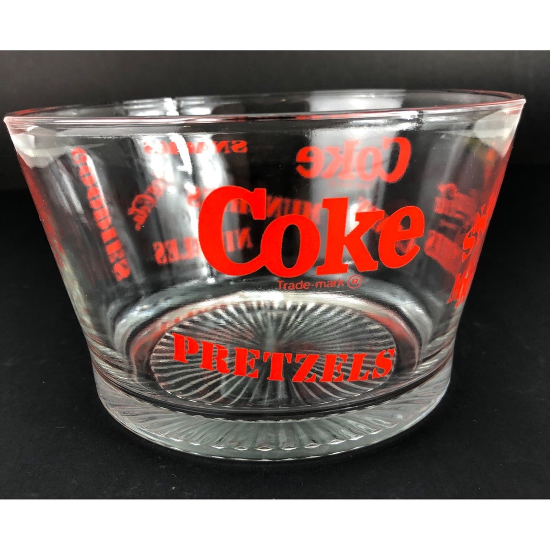 Vintage 1980s Coke Coca Cola Snacks Pretzels Candy Munchies 7 Glass ...