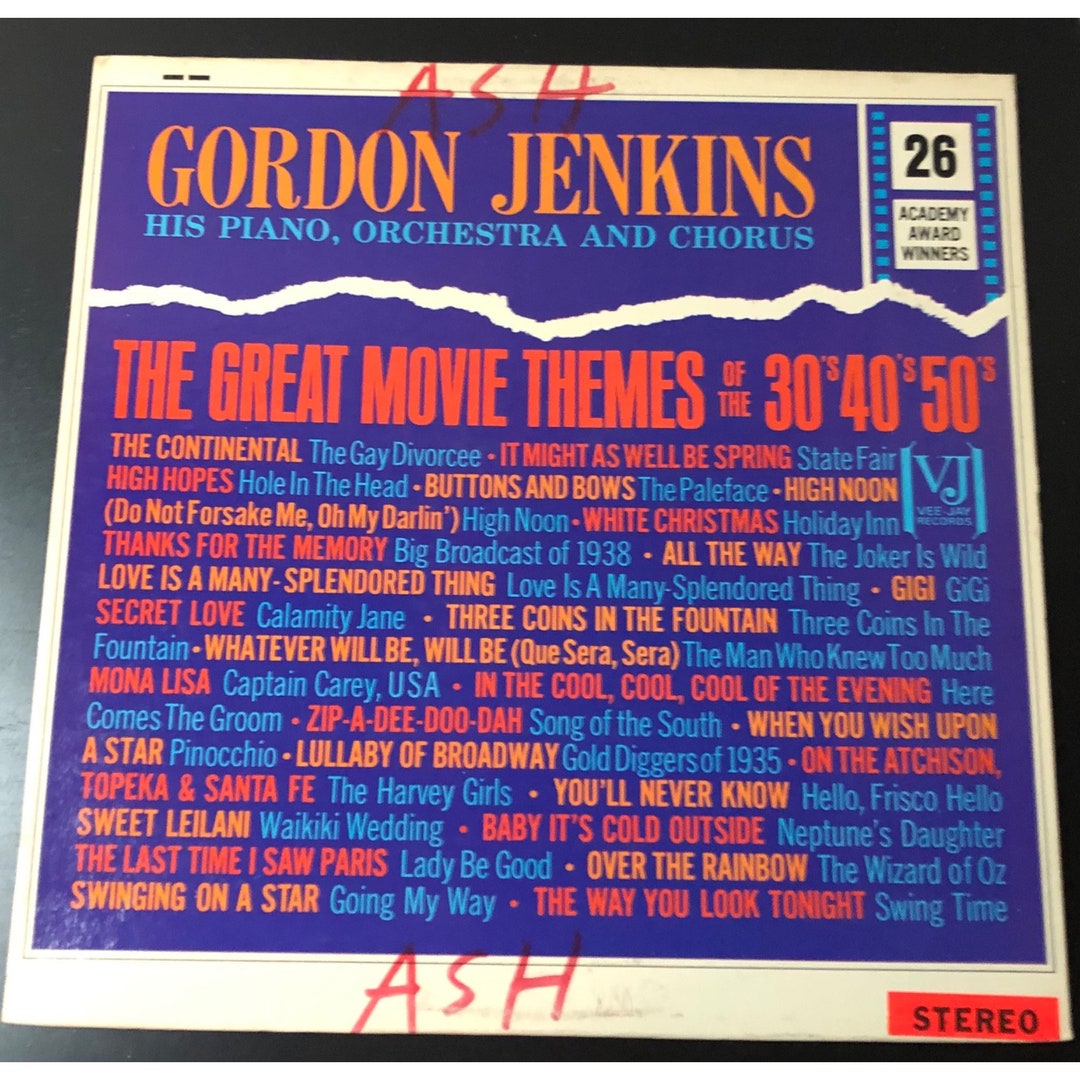 Great Movie Themes of 30S 40S & 50S by Jenkins, Gordon Vinyl Record ...