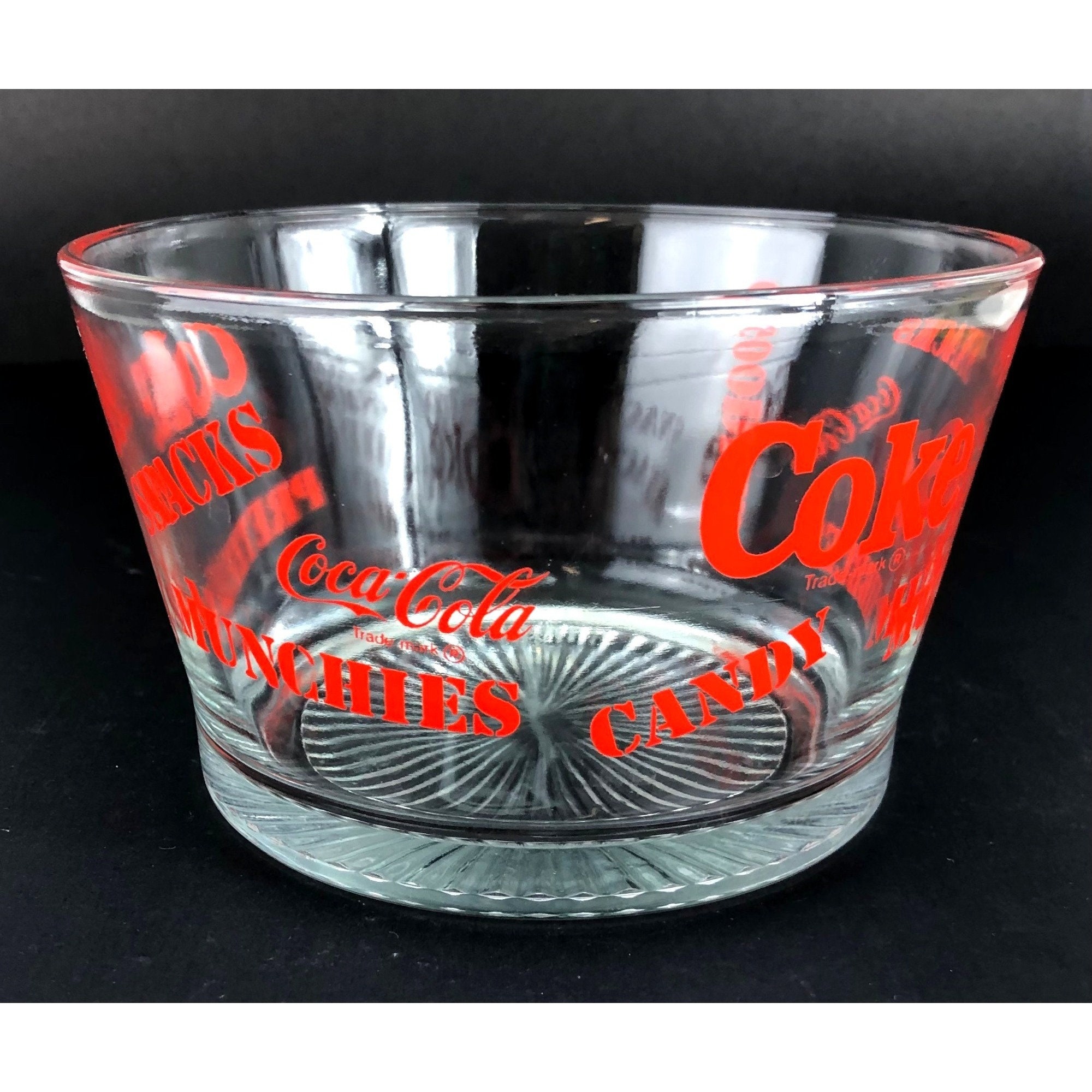 Vintage 1980s Coke Coca Cola Snacks Pretzels Candy Munchies 7 Glass ...