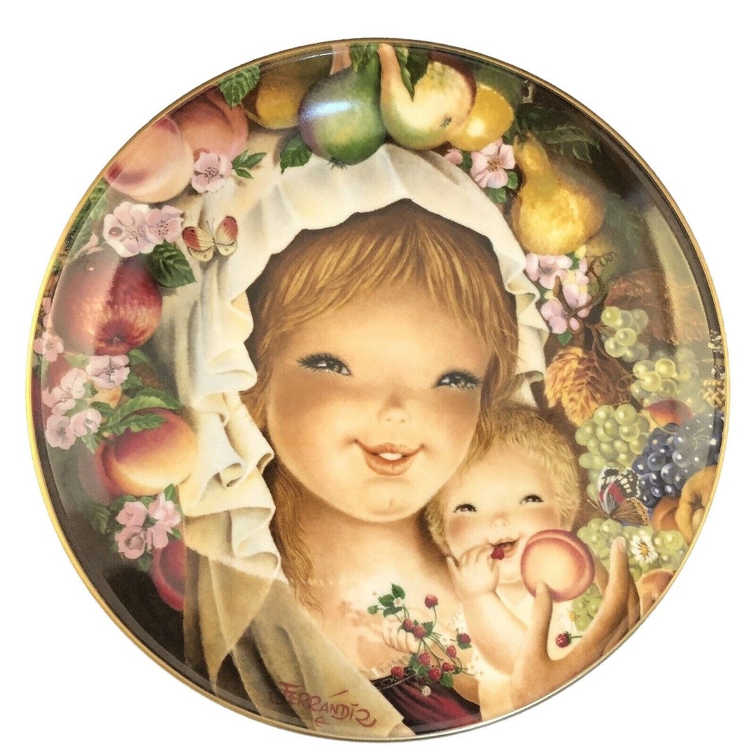 Schmid 1977 Collectors Plate orchard Mother & Child by Juan Ferrandiz ...