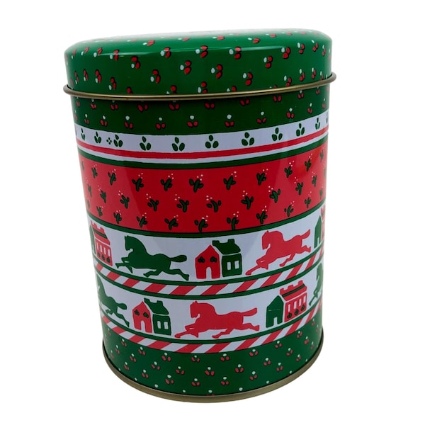 Christmas Red Cookie Tin - Etsy