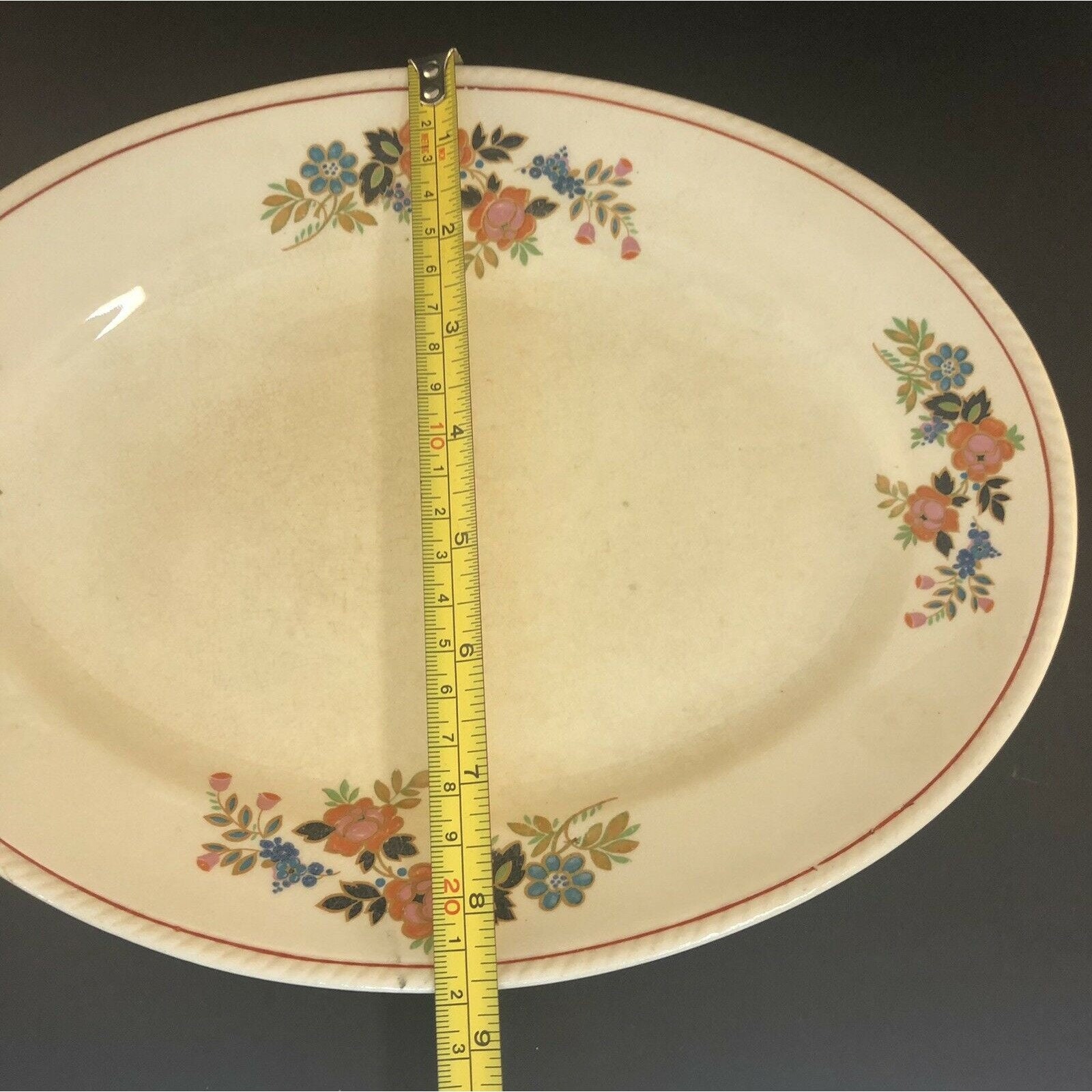 Vintage Crown Ivory China Oval 11 Platter Floral Theme - Etsy
