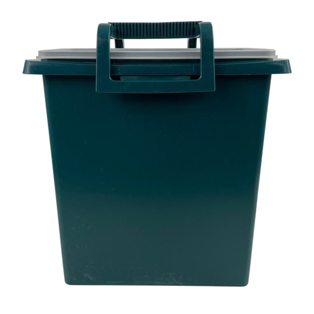 Tupperware Carry All Large Tote 3 Gallon Storage Container W/ Lid Green ...