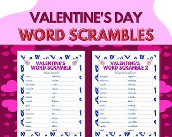 Valentine's Day Word Scrambles - Etsy