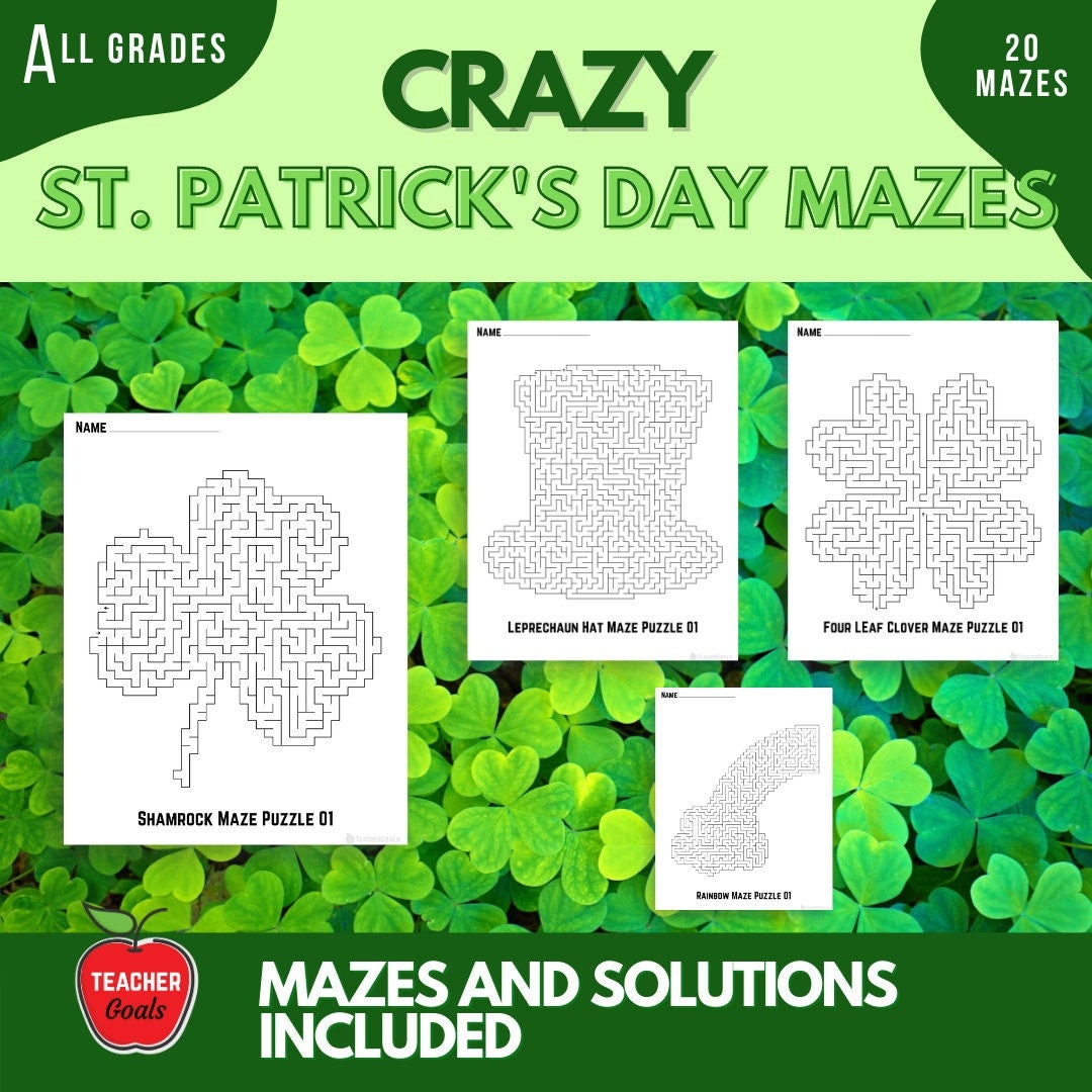 Crazy St. Patrick’s Day Mazes for All Ages | St. Patrick’s Day ...