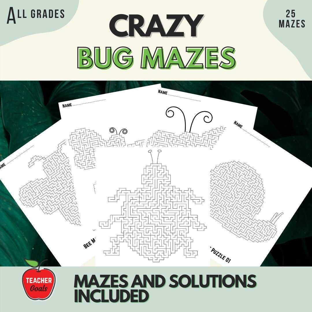 Crazy Bug Mazes for All Ages - Etsy
