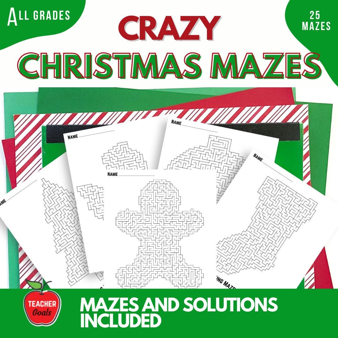 Crazy Christmas Mazes for All Ages | Printable Christmas Maze for Kids ...