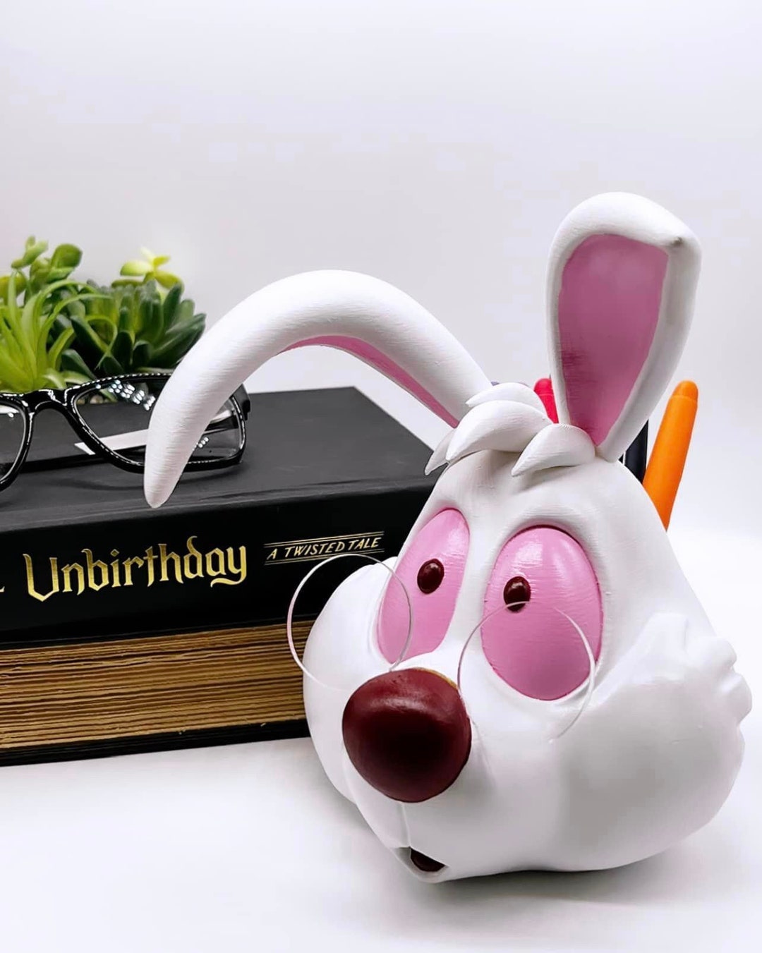 Wonderland White Rabbit Pen Holder - Etsy