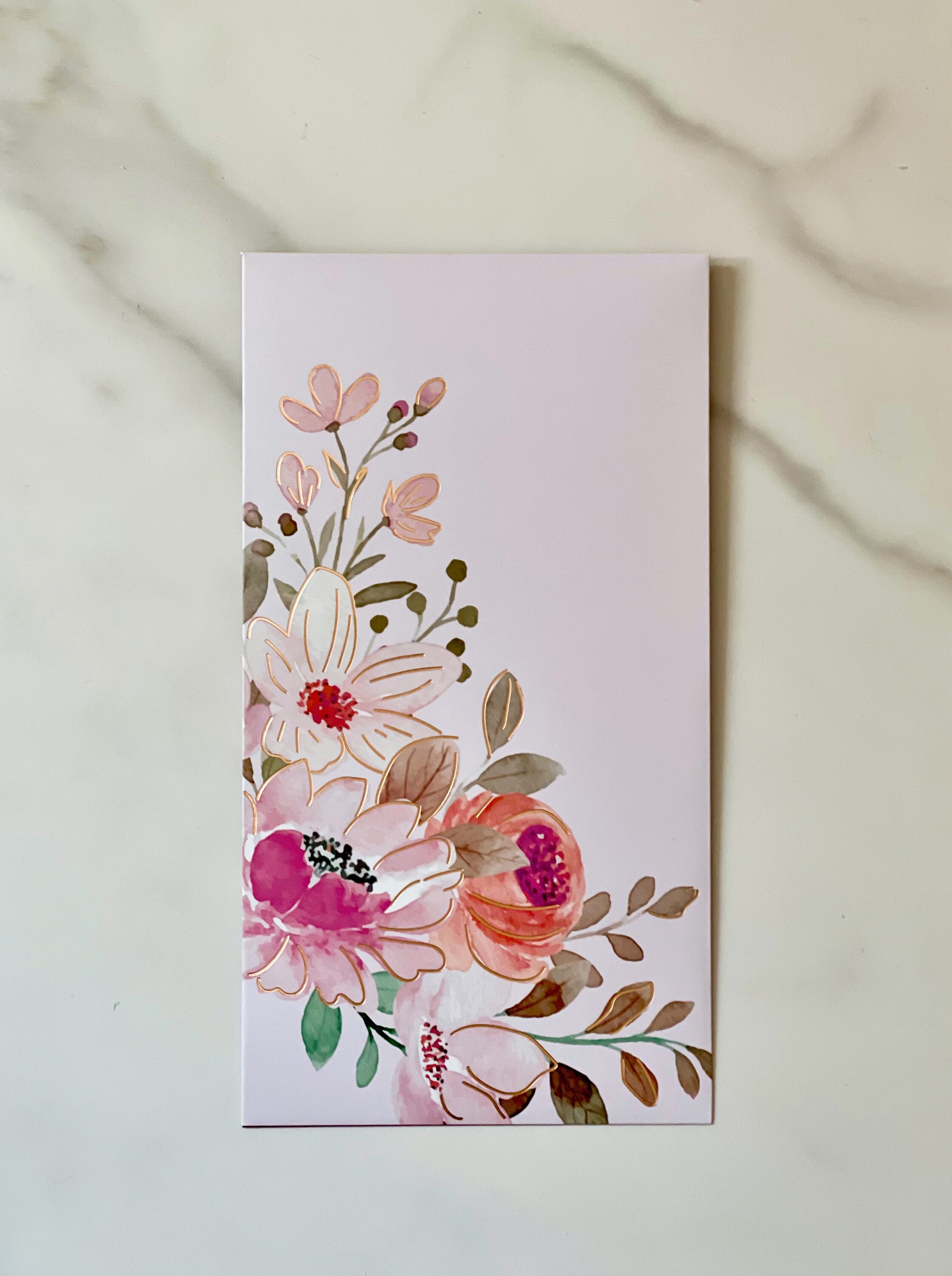 Floral Gift/money Envelope With Gold Accent (pack of 8) - Etsy