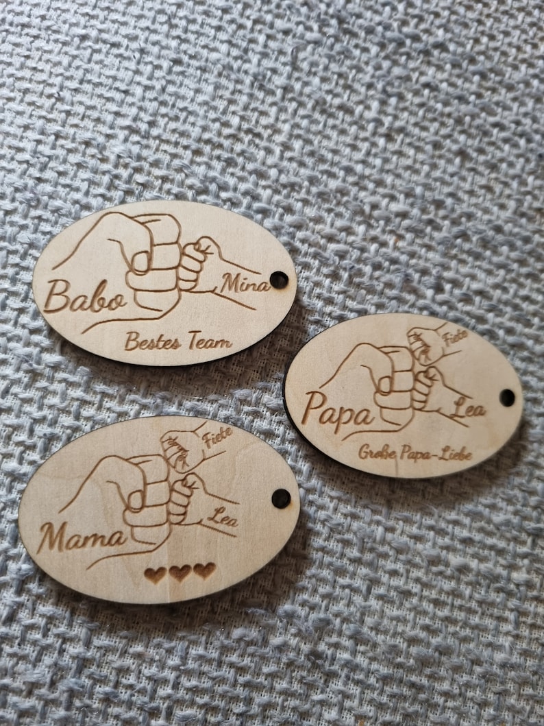Keyring With Hands of Family Members, Gift Idea, Father's Day ...