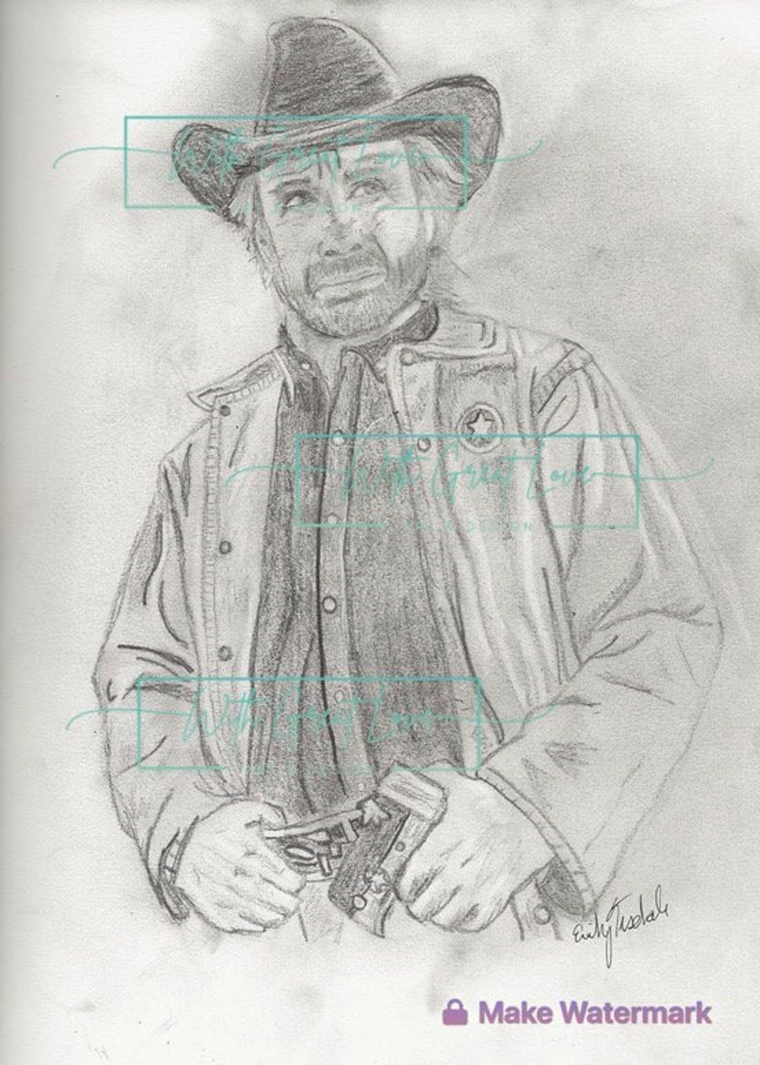 Custom Wild West Commissioned Pencil Drawing - Etsy