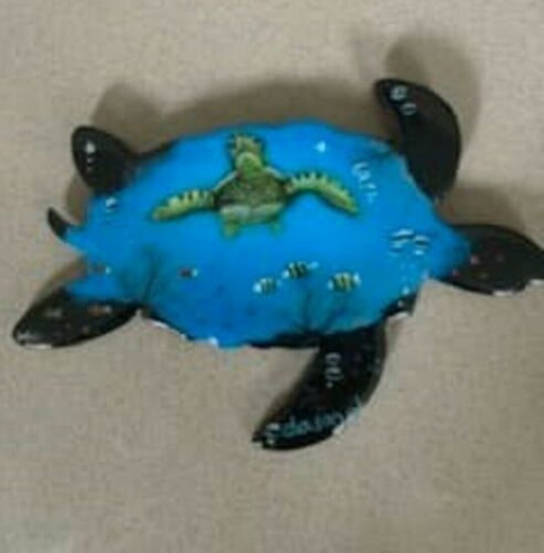 Hand Painted Sea Turtle by Jason Juranek Turtle Swim - Etsy