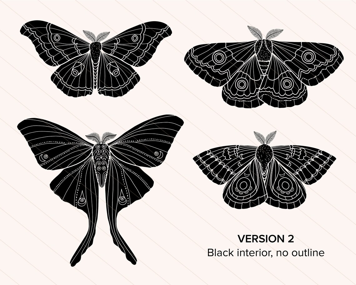 Butterfly Moth SVG Clipart Hand-drawn Moon Moth SVG - Etsy Canada