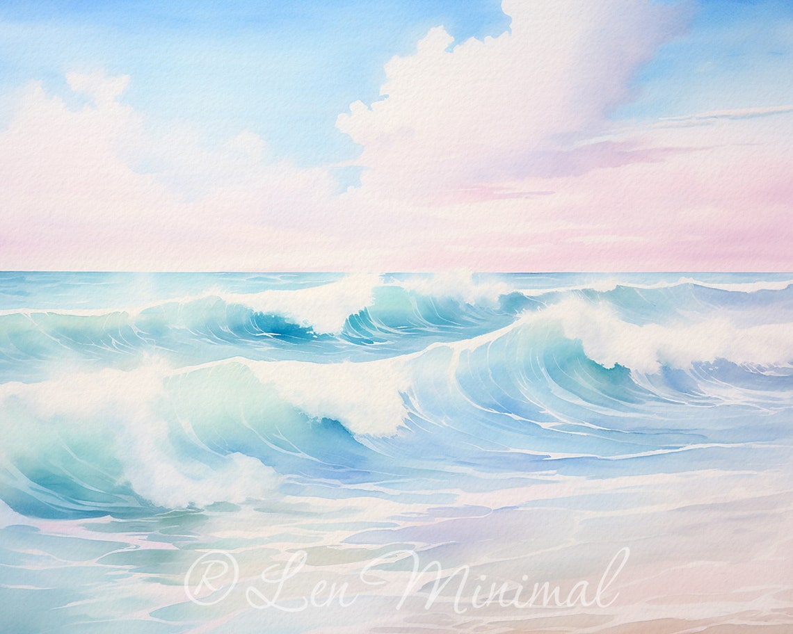 20 X Seascape Digital Papers, Scrapbook Background, Relaxing Beach ...