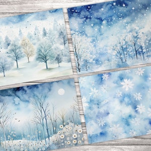 20 X Winter Scenes Digital Papers, Winter Scrapbook Paper, Junk Journal ...