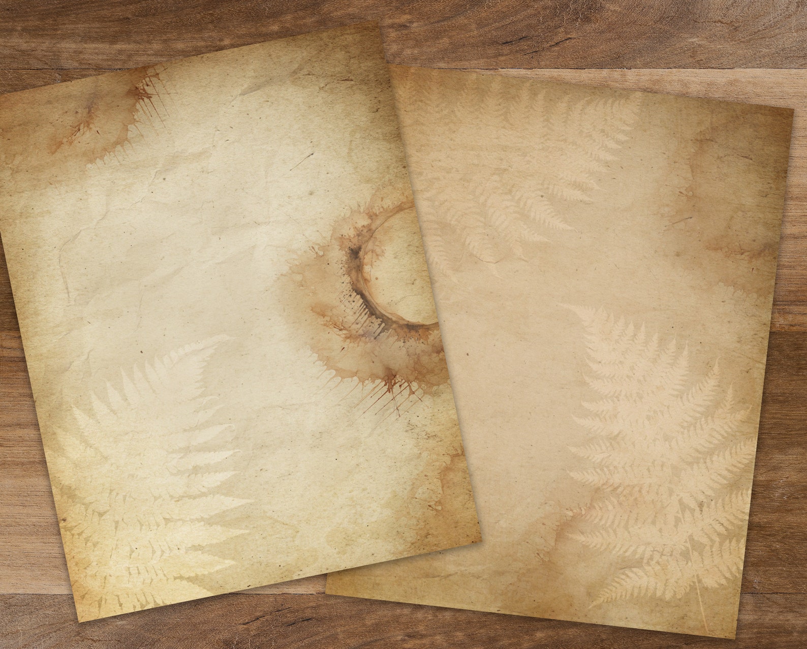 20 X Printable Tea Stain Papers, Coffee Dyed Paper Style, Shabby ...