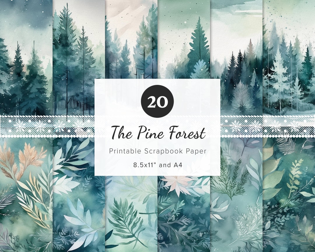 20 Pine Forest Digital Paper, Christmas Fir Printable Paper, Forest ...