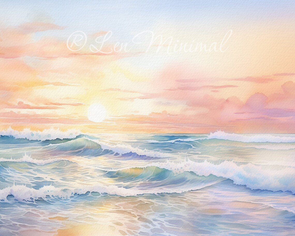 20 X Seascape Digital Papers, Scrapbook Background, Relaxing Beach ...