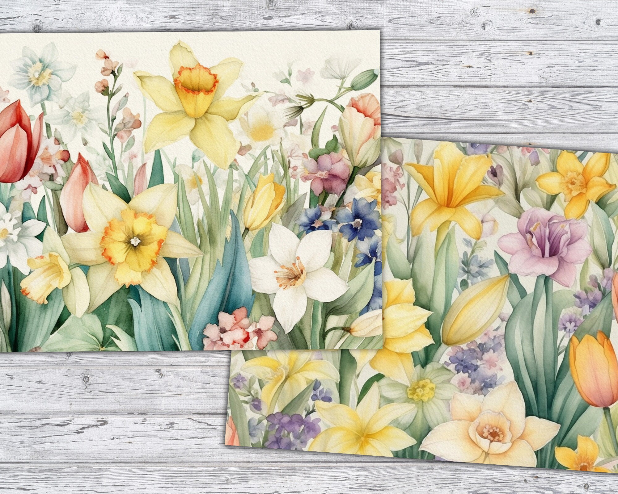 24 X Spring Garden Flowers Digital Papers, Easter Junk Journal, Spring ...