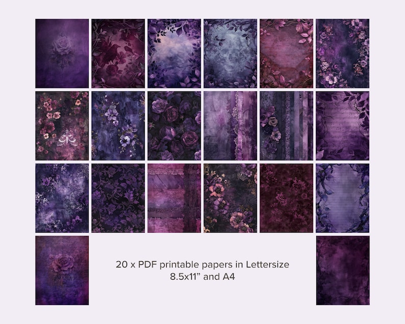 Gothic Palette Papers, Printable Gothic Ephemera, Gothic Journal Pages ...