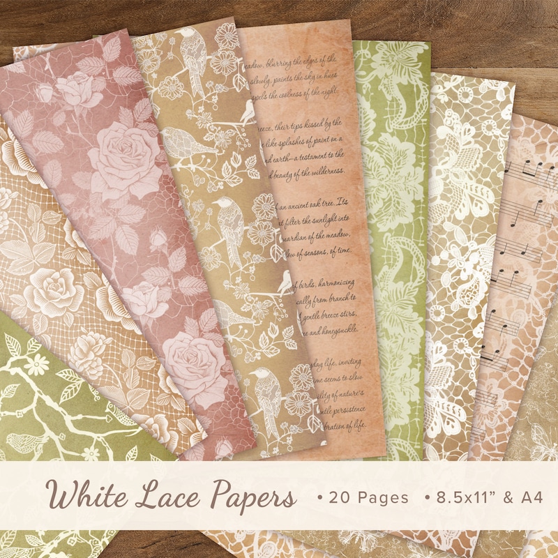 Lace Scrapbook Paper - Etsy