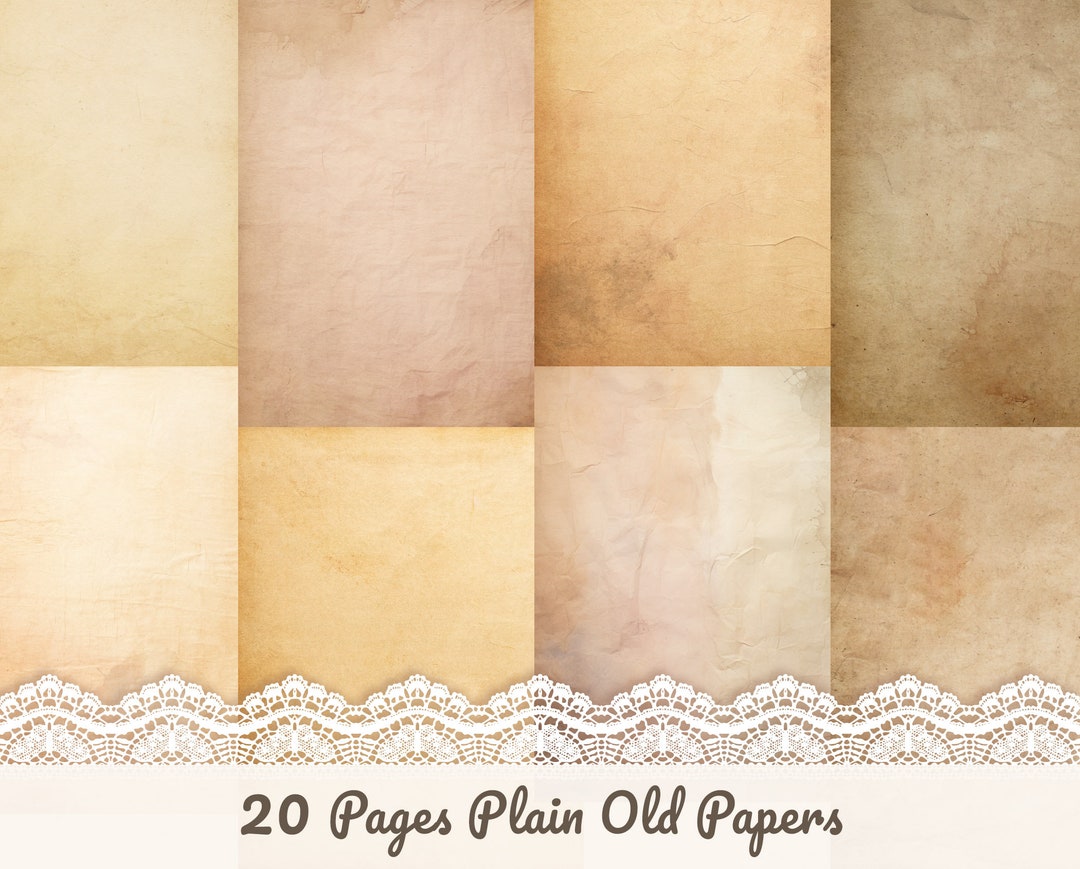 20 X Printable Plain Old Papers, Tea Stained Paper Style, Vintage ...