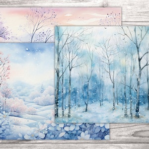 20 X Winter Scenes Digital Papers, Winter Scrapbook Paper, Junk Journal ...