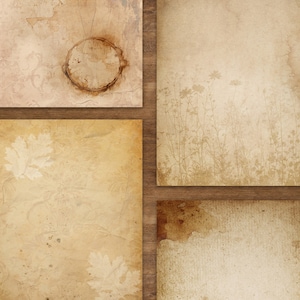 20 X Printable Tea Stain Papers, Coffee Dyed Paper Style, Shabby ...