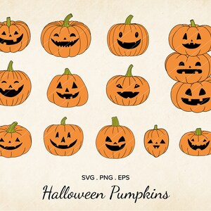 Halloween Pumpkin SVG Clipart, Jack O Lantern Svg, Pumpkin Lanterns Eps ...