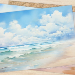 20 X Seascape Digital Papers, Scrapbook Background, Relaxing Beach ...