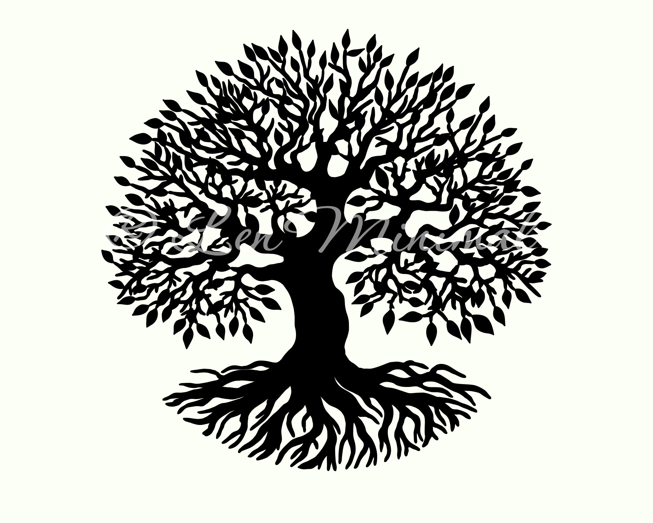 Hand-drawn Tree of Life SVG Clipart, Family Name, Split Tree Vector ...