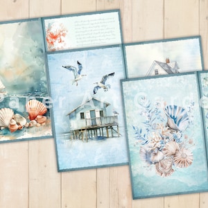 Coastal Blue Double Journal Pages, Coastal Journal, Ocean Scrapbook ...