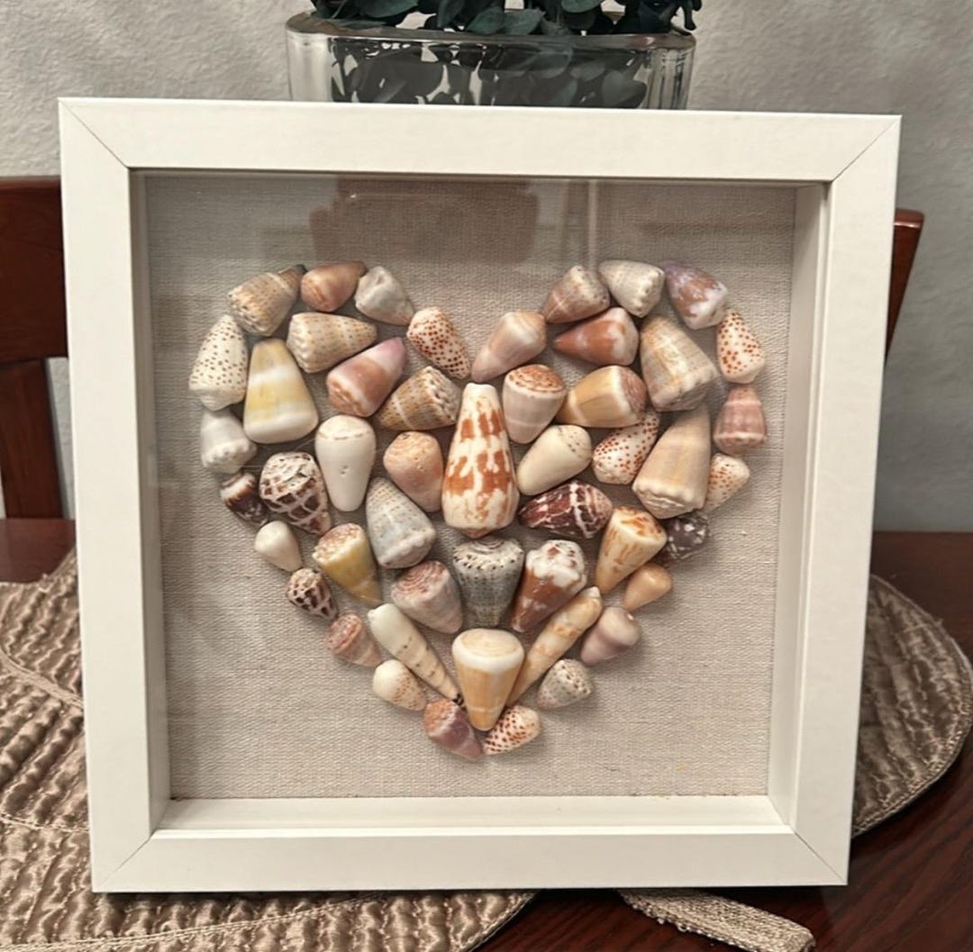 MAUI SHELLS~~ Heart Shell Art 8 X 8 - Etsy