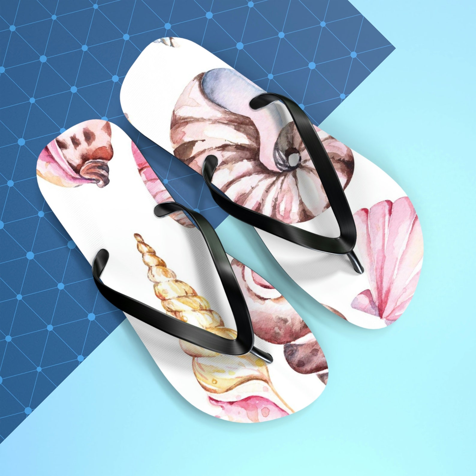 Beach Themed Flip Flops, Seashell Beach Style Flip Flops, Beach ...