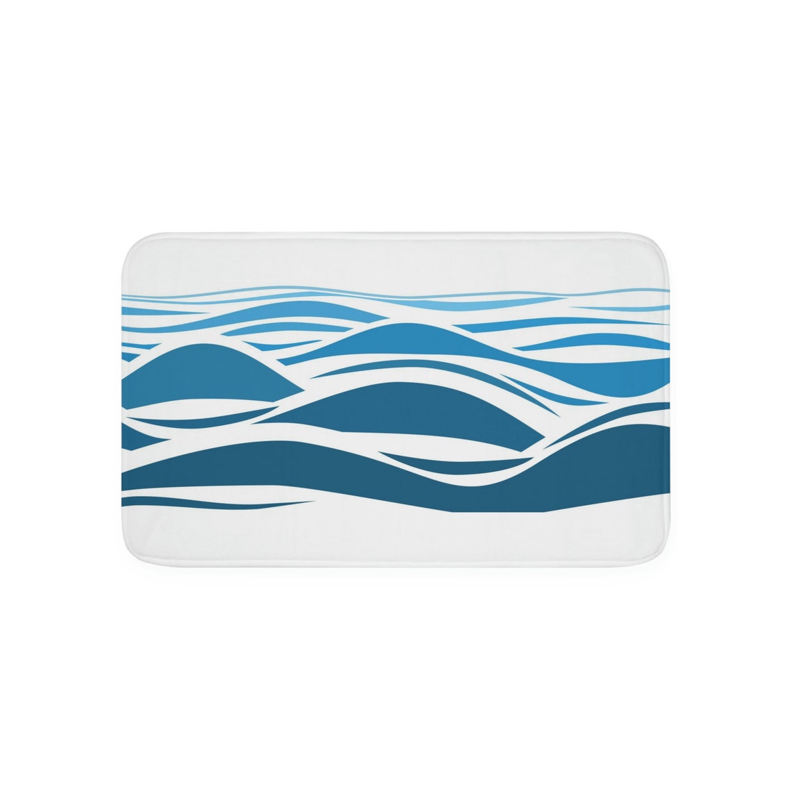 Ocean Wave Bath Mat, Nautical Bathroom Memory Foam Floor Mat, Cute Bath ...